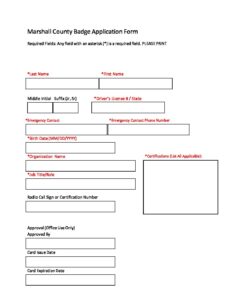 Marshall County Badge Application Form_EM - Marshall County, South Dakota