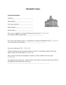 Marshall County Job Application - Marshall County, South Dakota